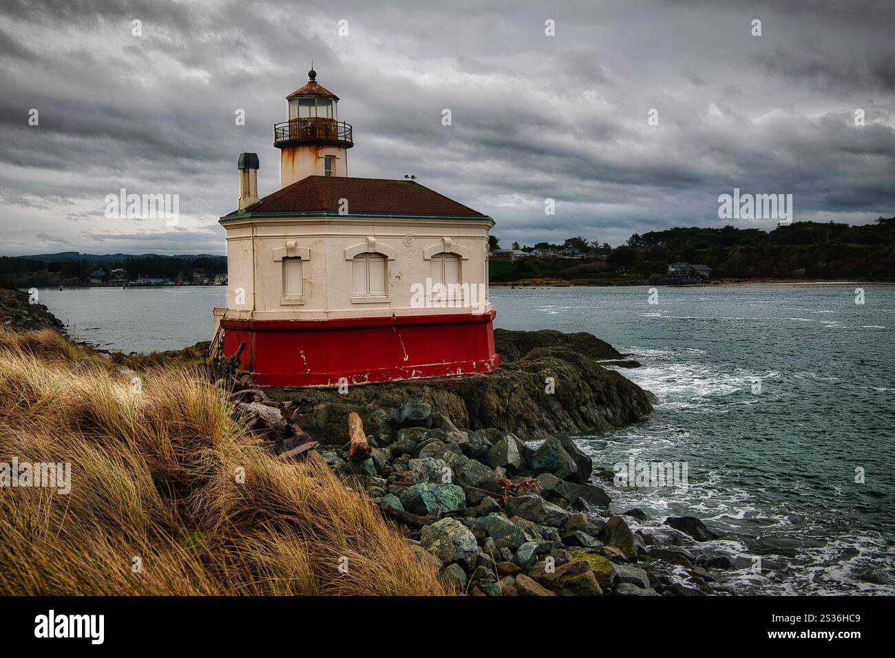 Coquille River Lighthouse in Bandon Oregon Stock Photo - Alamy