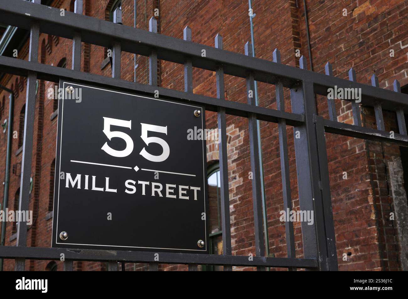 55 Mill Street Sign The Distillery a historic district built in 1832 in ...