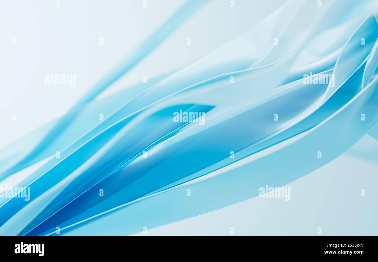 Transparent flowing fabric ribbons background, 3d rendering. 3D ...