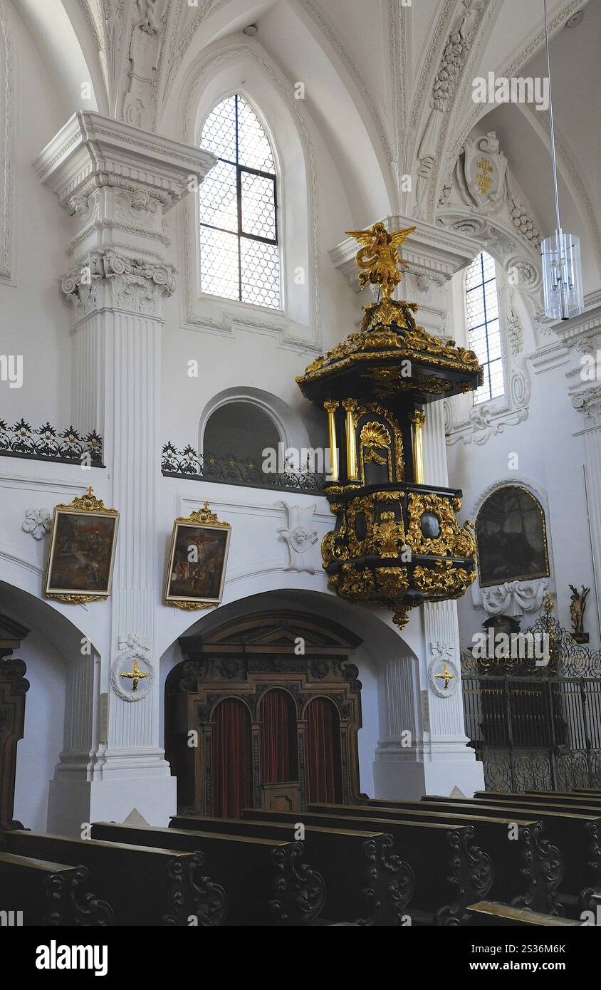 Baroque pulpit of the Jesuit church in Straubing Stock Photo - Alamy