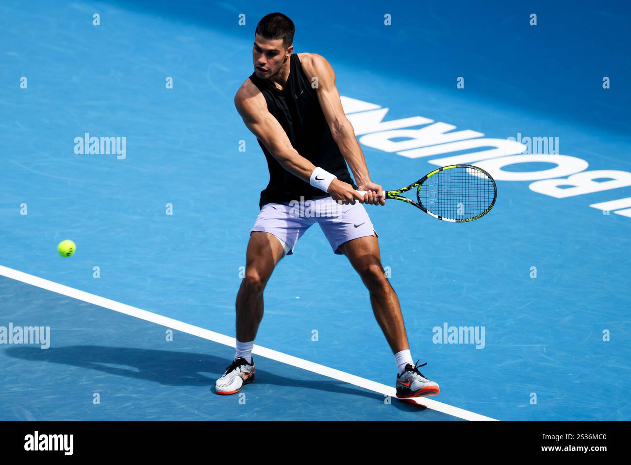 January 9, 2025: MELBOURNE, AUSTRALIA - JANUARY 09: Carlos Alcarez of ...