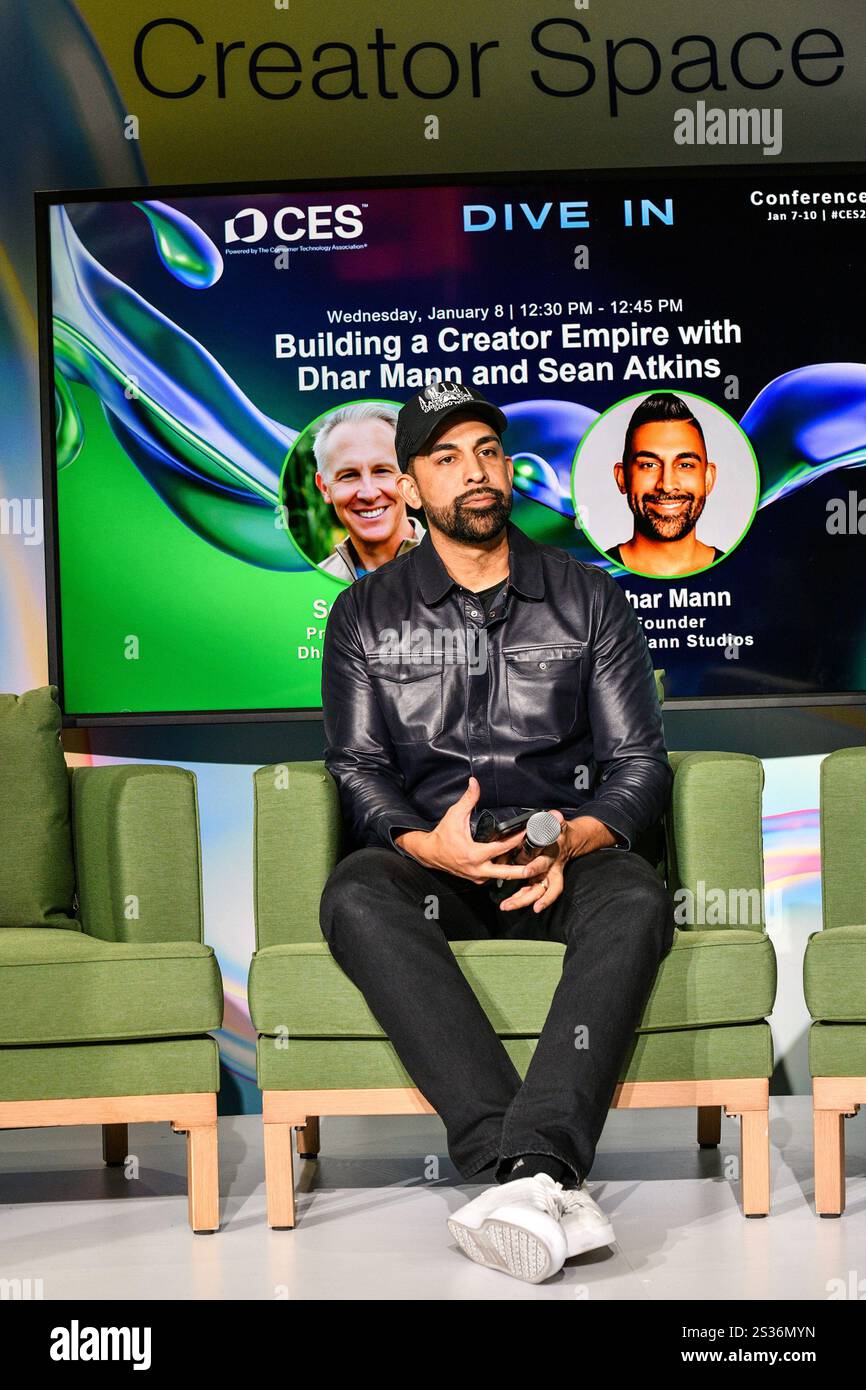 Las Vegas, NV, USA. 8th Jan, 2025. Dhar Mann speaks at during 'Building ...