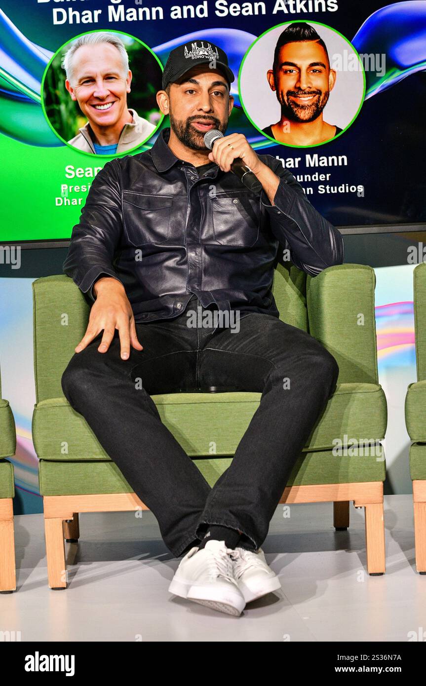 Las Vegas, NV, USA. 8th Jan, 2025. Dhar Mann speaks at during 'Building ...