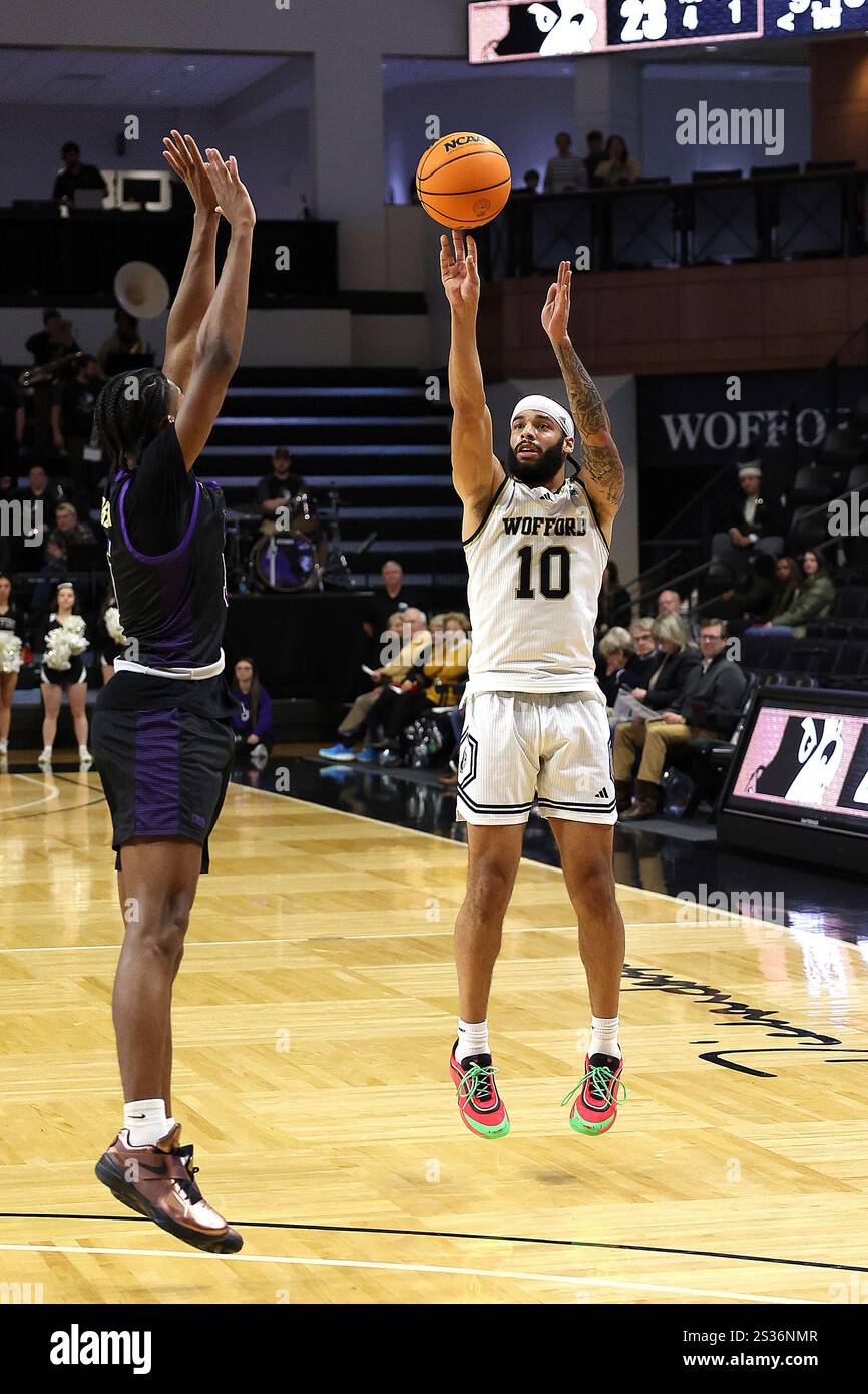 SPARTANBURG, SC - JANUARY 08: Wofford Terriers guard Corey Tripp (10 ...