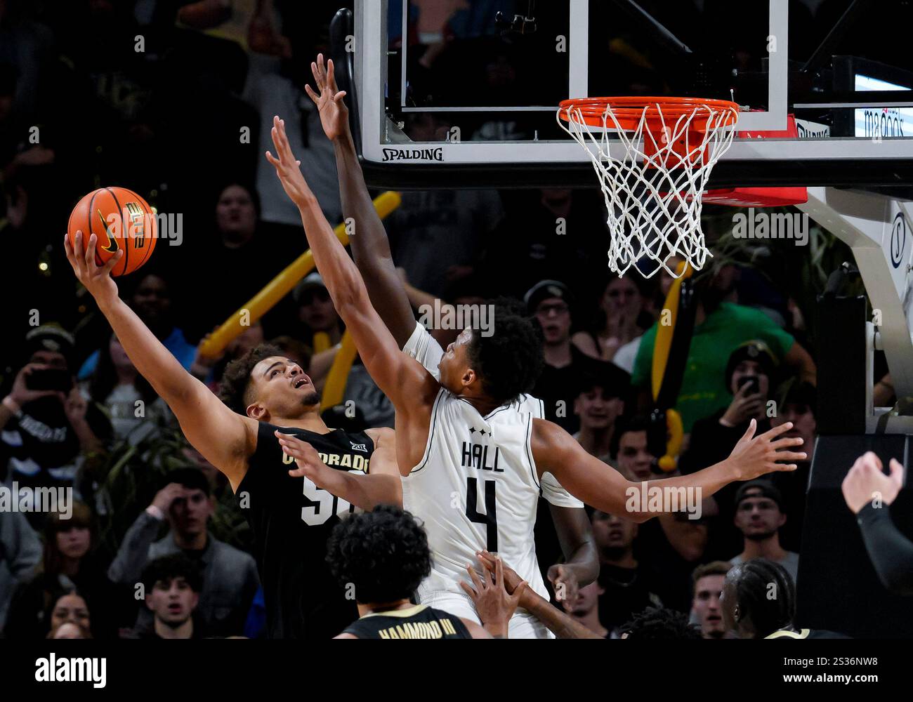 ORLANDO, FL - JANUARY 08: UCF Knights guard Keyshawn Hall (4) blocks a ...