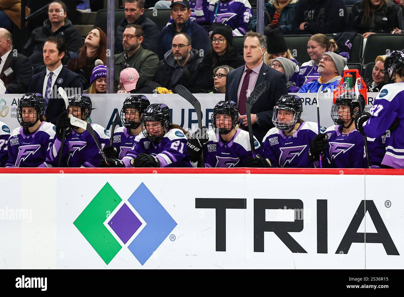 January 8th, 2025: Minnesota Frost head coach Ken Klee looks on from ...