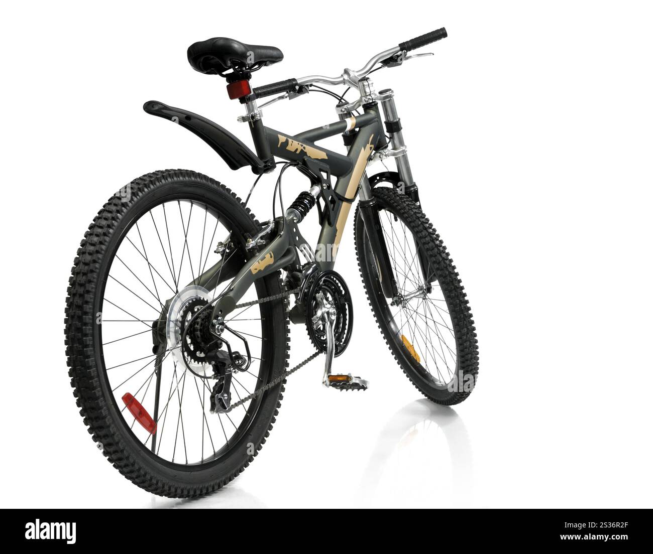 MTB sport 21-speed dual suspension mountain bicycle Isolated silhouette ...