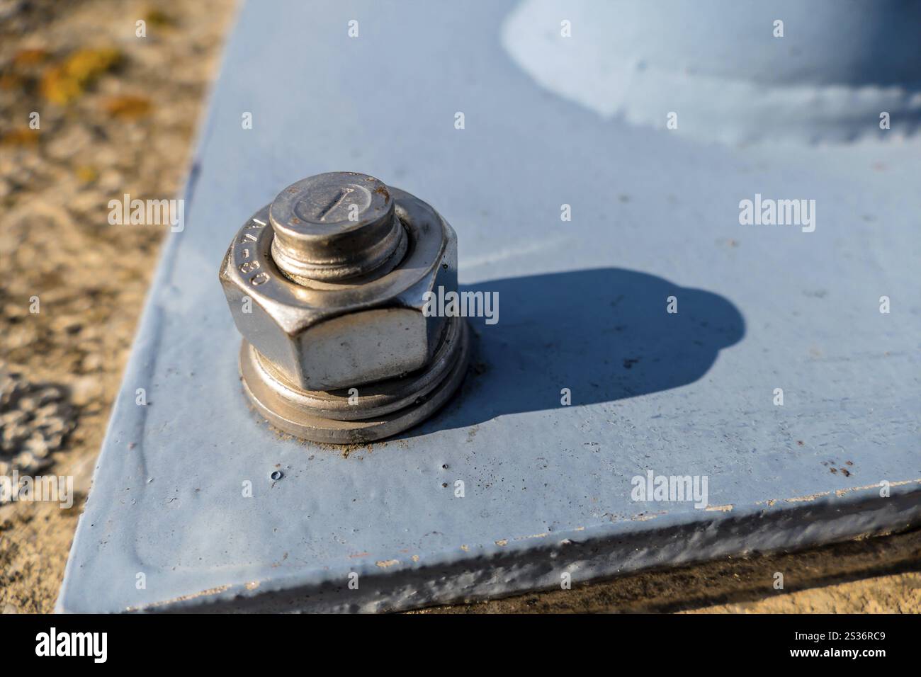 Hexagon head screw and nut, symbol for connection, reliability, safety ...