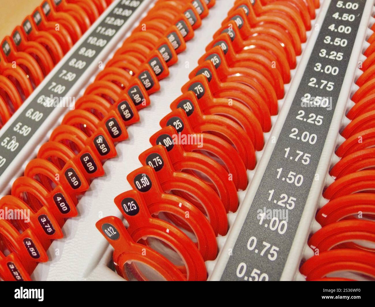 At an optician. Lenses for visual acuity measurement Austria Stock ...