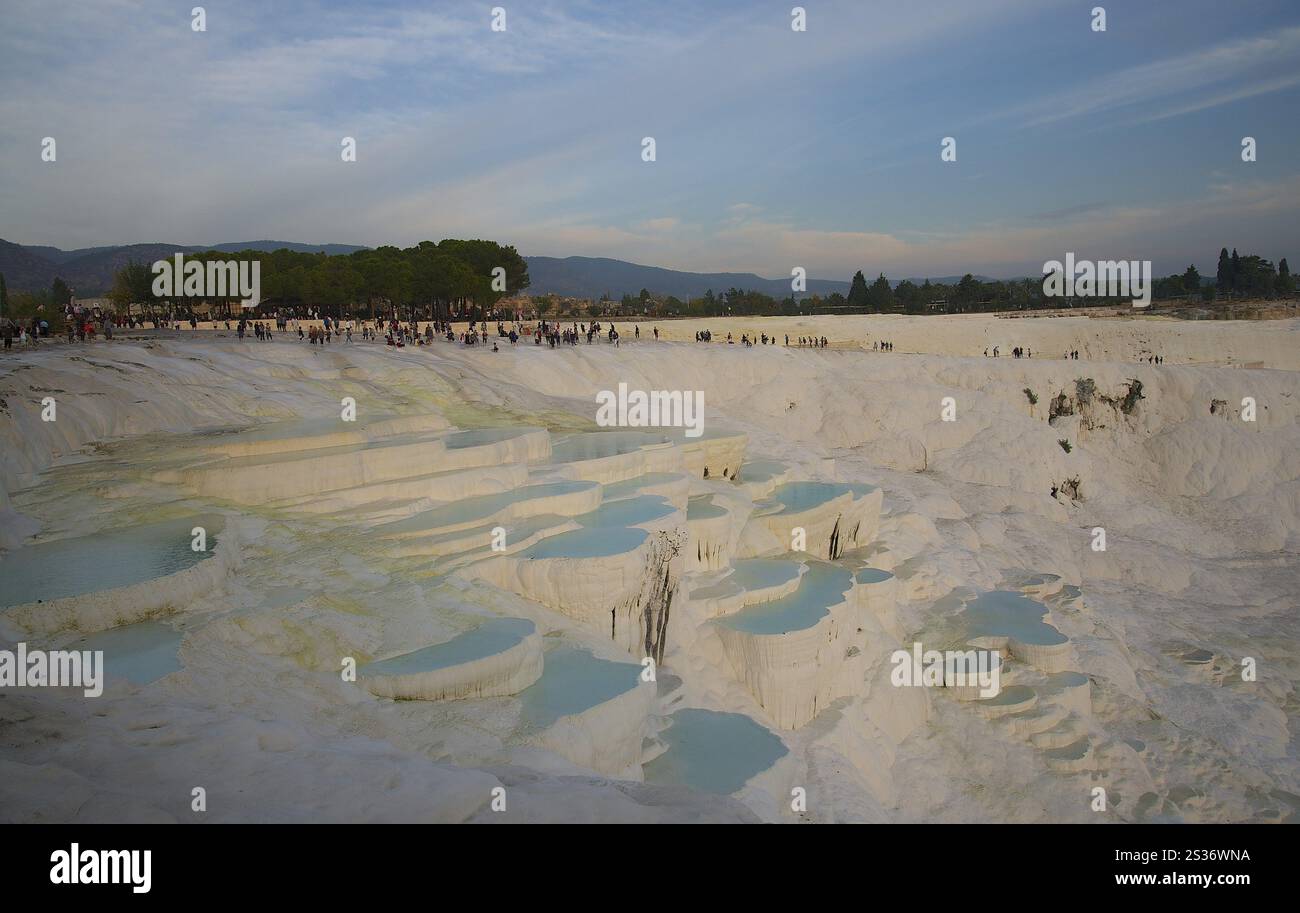 Sinter terraces of Pamukkale in Turkey Stock Photo - Alamy