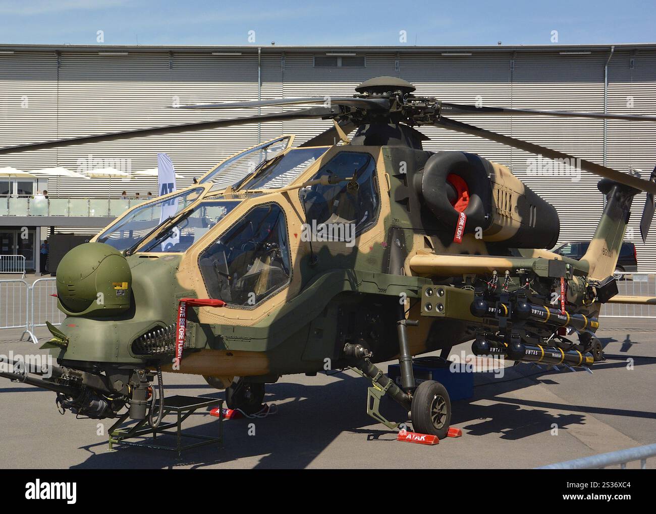 Turkish combat helicopter T 129 ATAK at the Berlin Air Show ILA Stock ...