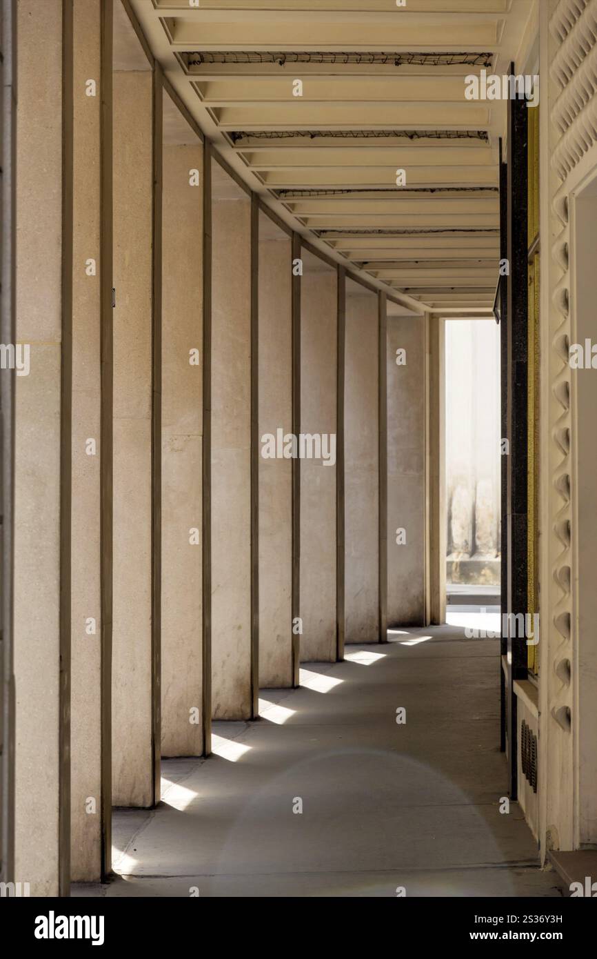 Light and shadow in a portico, symbolising Austria Stock Photo - Alamy