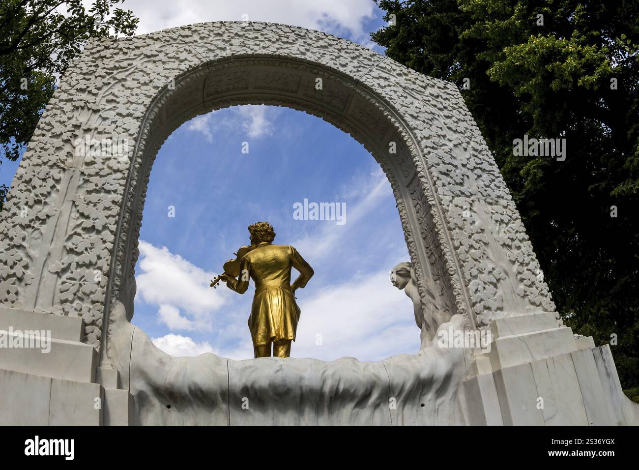 The Johann Strauss monument stands in Vienna's Stadtpark. Austria Stock ...