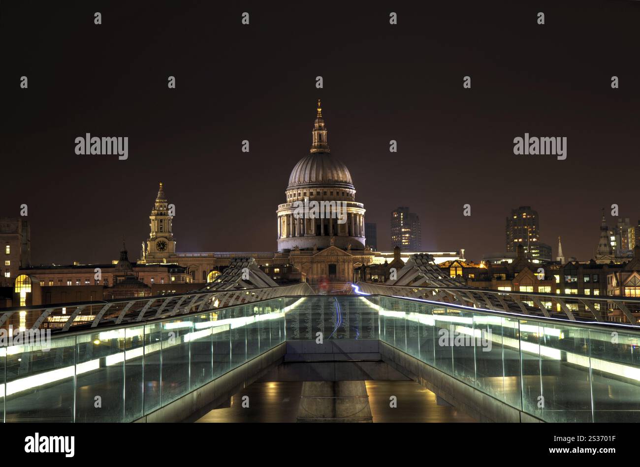 On the way to St Paul Cathedral at night, London, England London ...