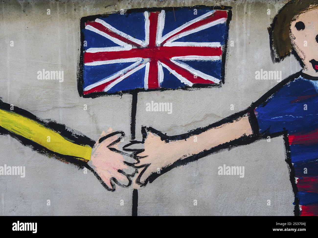 British flag drawn with hands. Symbolic photo for BREXIT Stock Photo ...