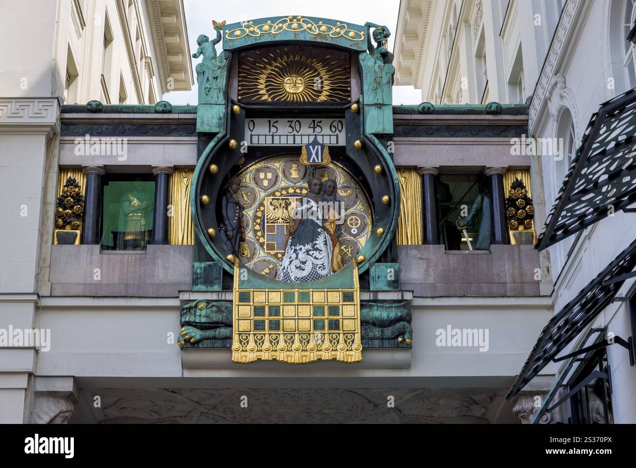 The Anker clock in Vienna, Austria at the Hoher Markt. Art nouveau ...
