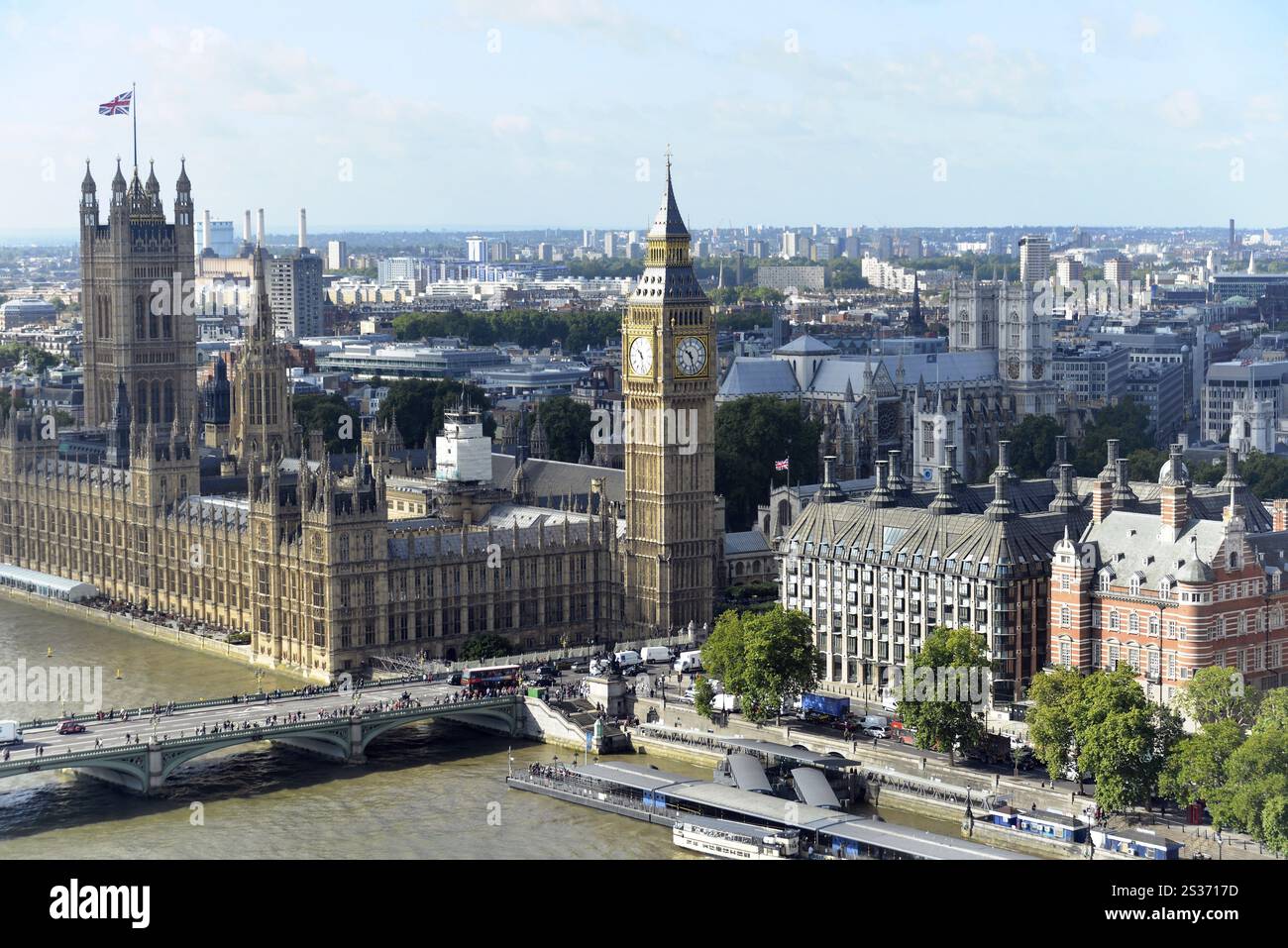 View of London from the London Eye, London, London region, Aerial view ...