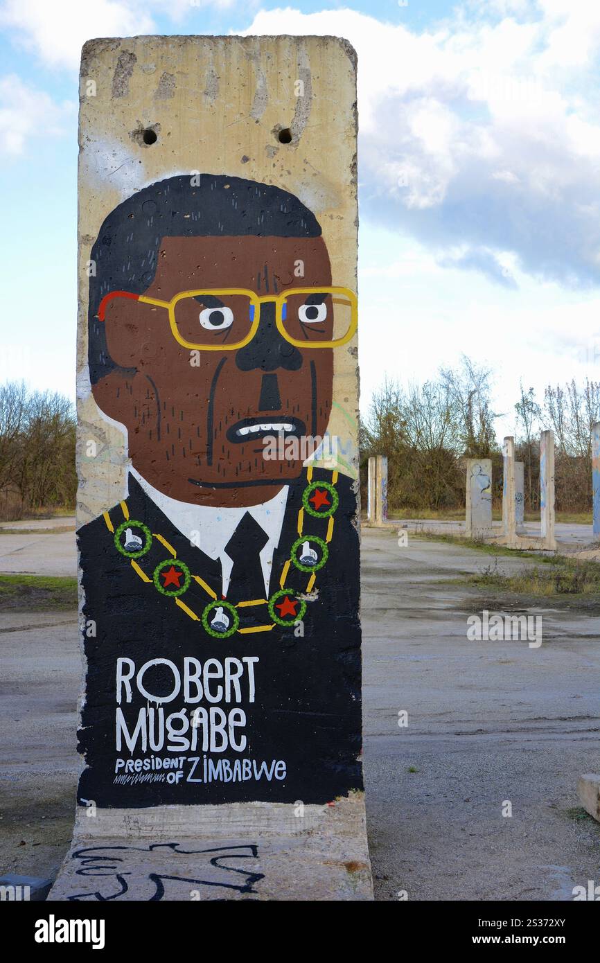 Part of the wall depicting dictators in Teltow, Brandenburg Stock Photo ...