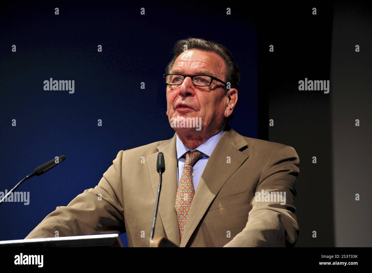 Former Federal Chancellor on lecture tour Stock Photo - Alamy