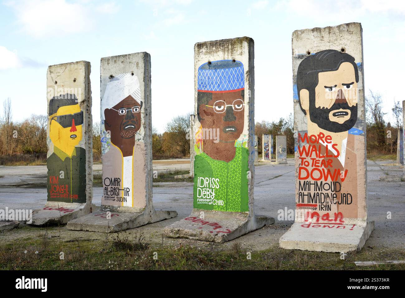 Part of the wall depicting dictators in Teltow, Brandenburg Stock Photo ...