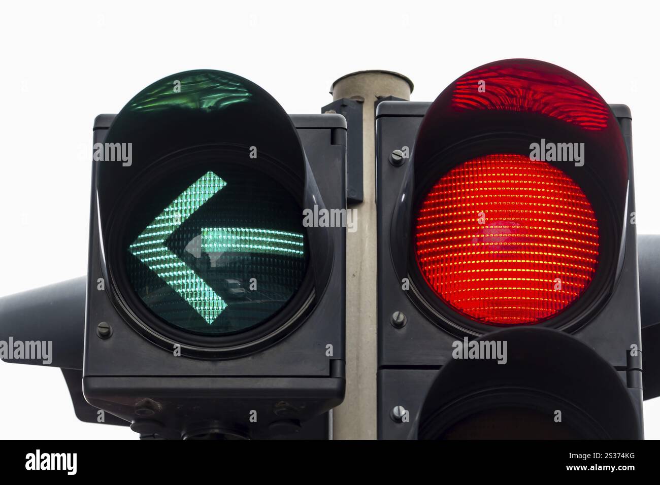 A traffic light shows red. Symbolic photo for stop, end. Austria Stock ...