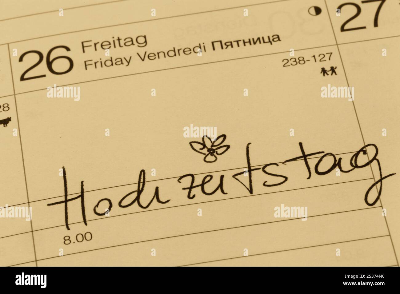 Calendar, wedding day entry, reminder and time management Austria Stock ...
