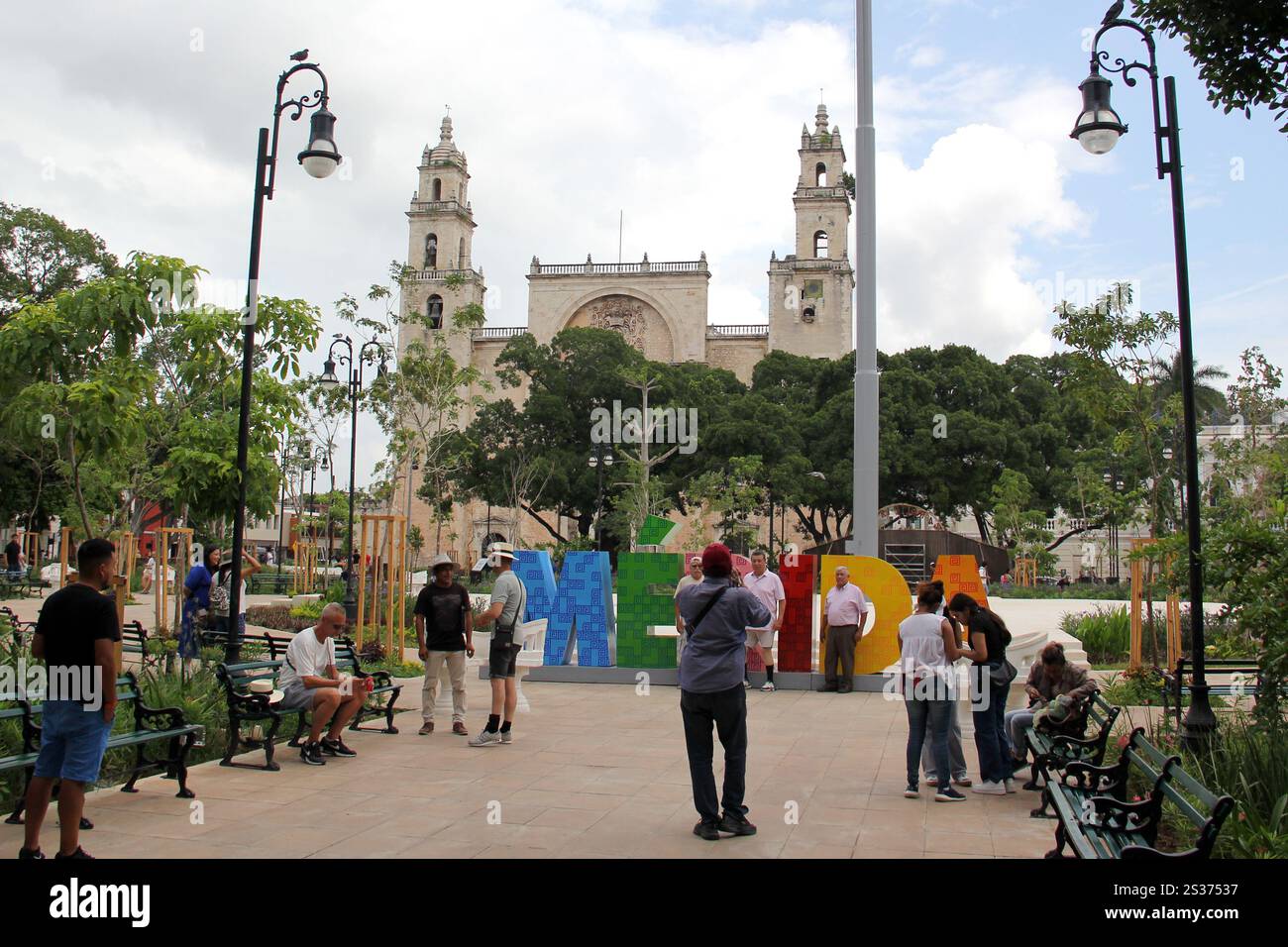 Merida, Yucatan, Mexico - Oct 28 2024: The Yucatan Cathedral, in the ...