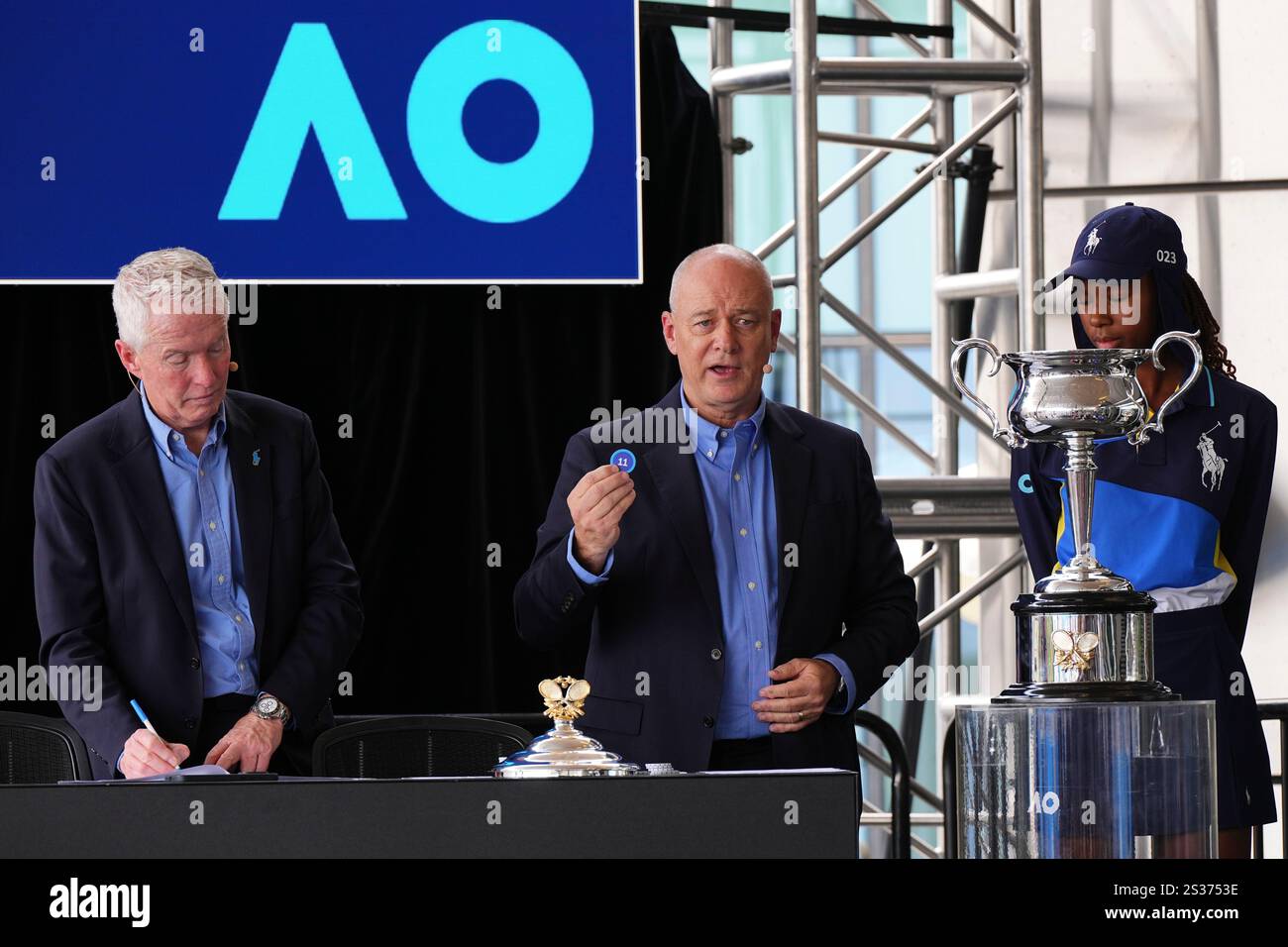 Tournament director Craig Tiley, left, and tournament referee Wayne ...