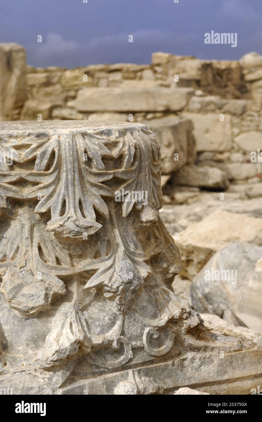 Travel stock photo of Ancient column capital with decorative ornament ...