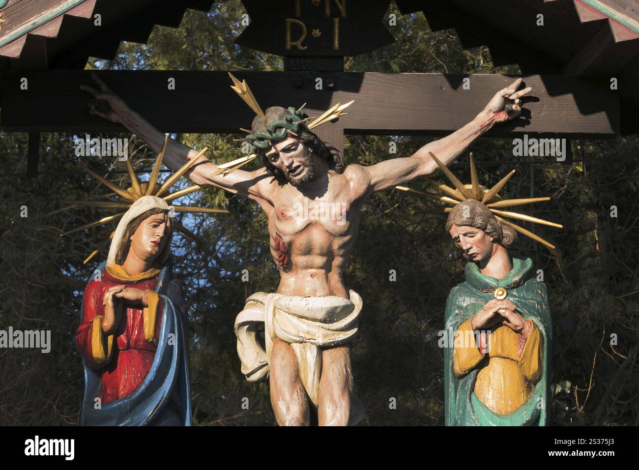The crucifixion of Jesus Christ Austria on Good Friday in front of Easter Stock Photo - Alamy
