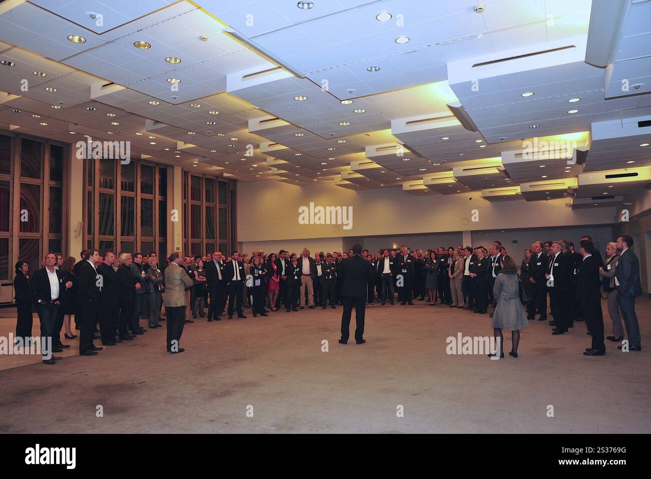 Tour of the main hall of the former Stasi headquarters in East Berlin ...