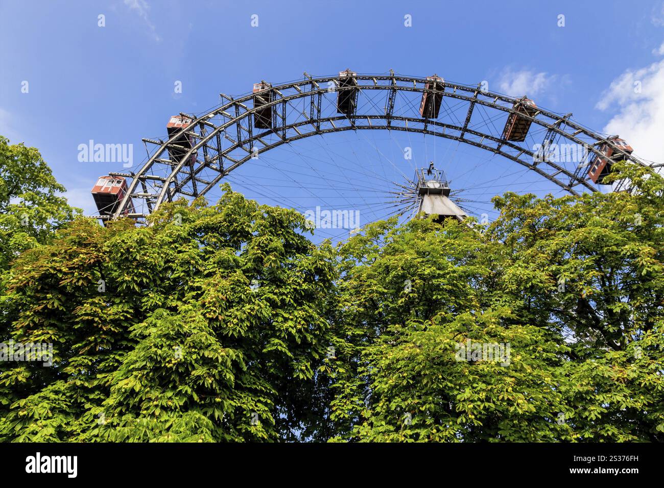 One of the landmarks of Vienna in Austria is the Giant Ferris Wheel in ...