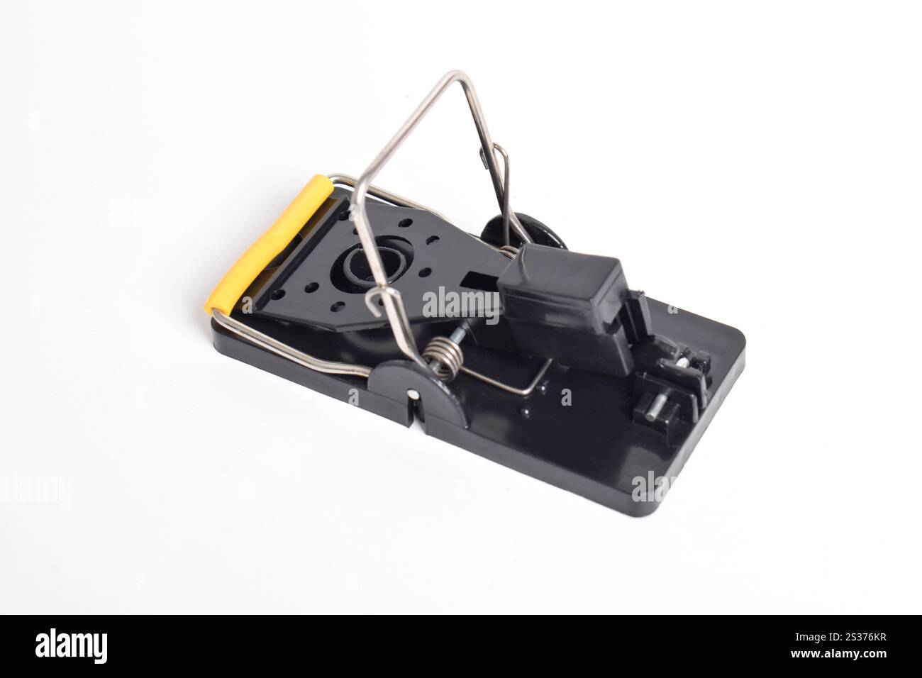 Steel Mouse trap isolated on white background. Mousetrap Close Up Stock ...