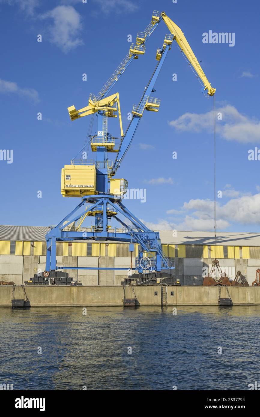 Loading crane, quay, seaport, Wismar, Mecklenburg-Western Pomerania ...