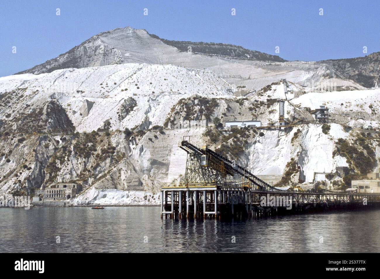 Pumice stone mining on Lipari Stock Photo - Alamy
