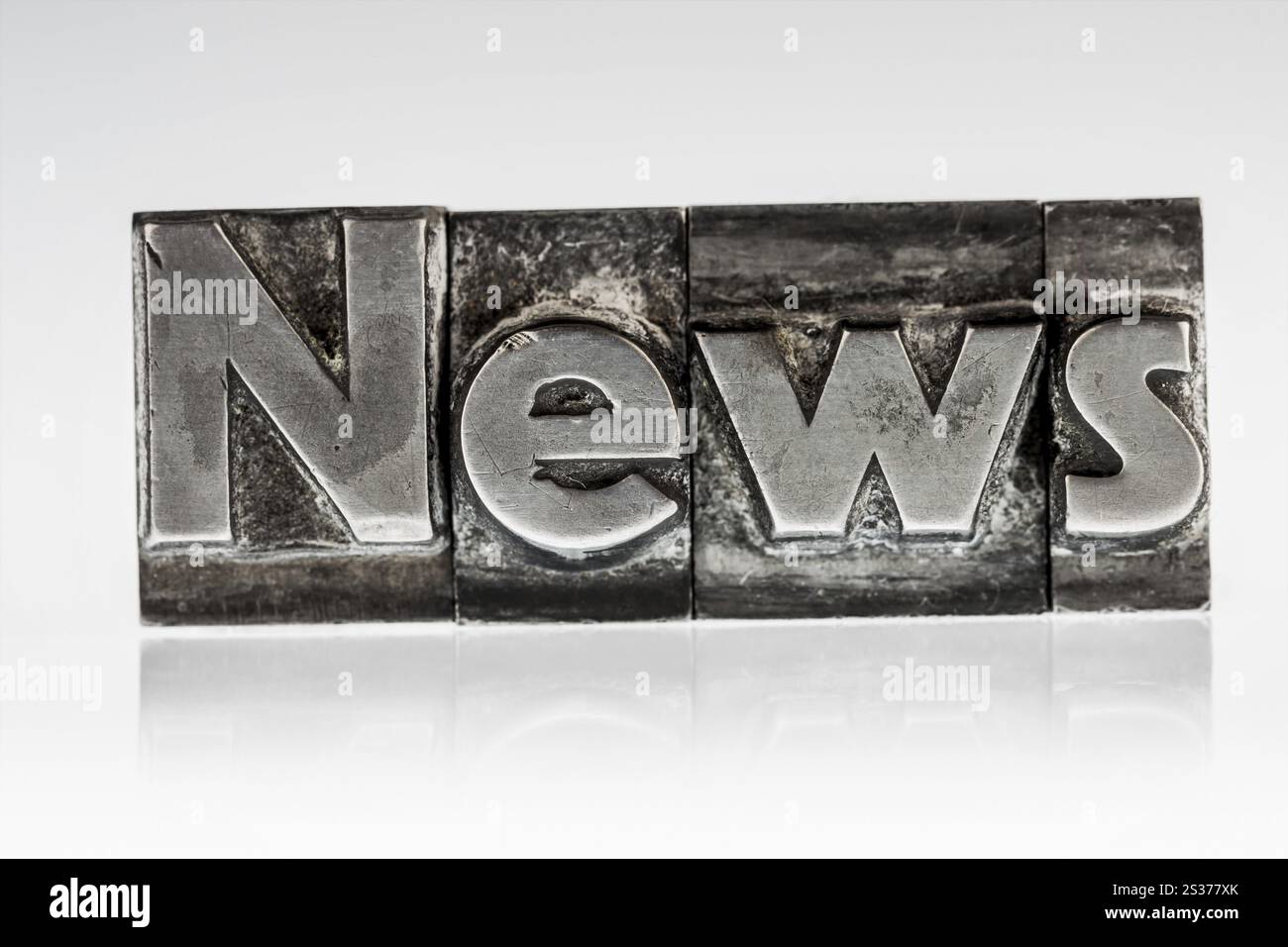 The word News was written in lead letters. Symbol photo for newsletters ...