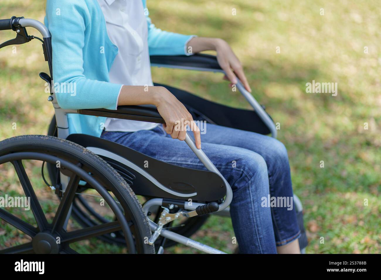 Depressed sad asian woman in wheelchair lonely disabled adult Stock ...