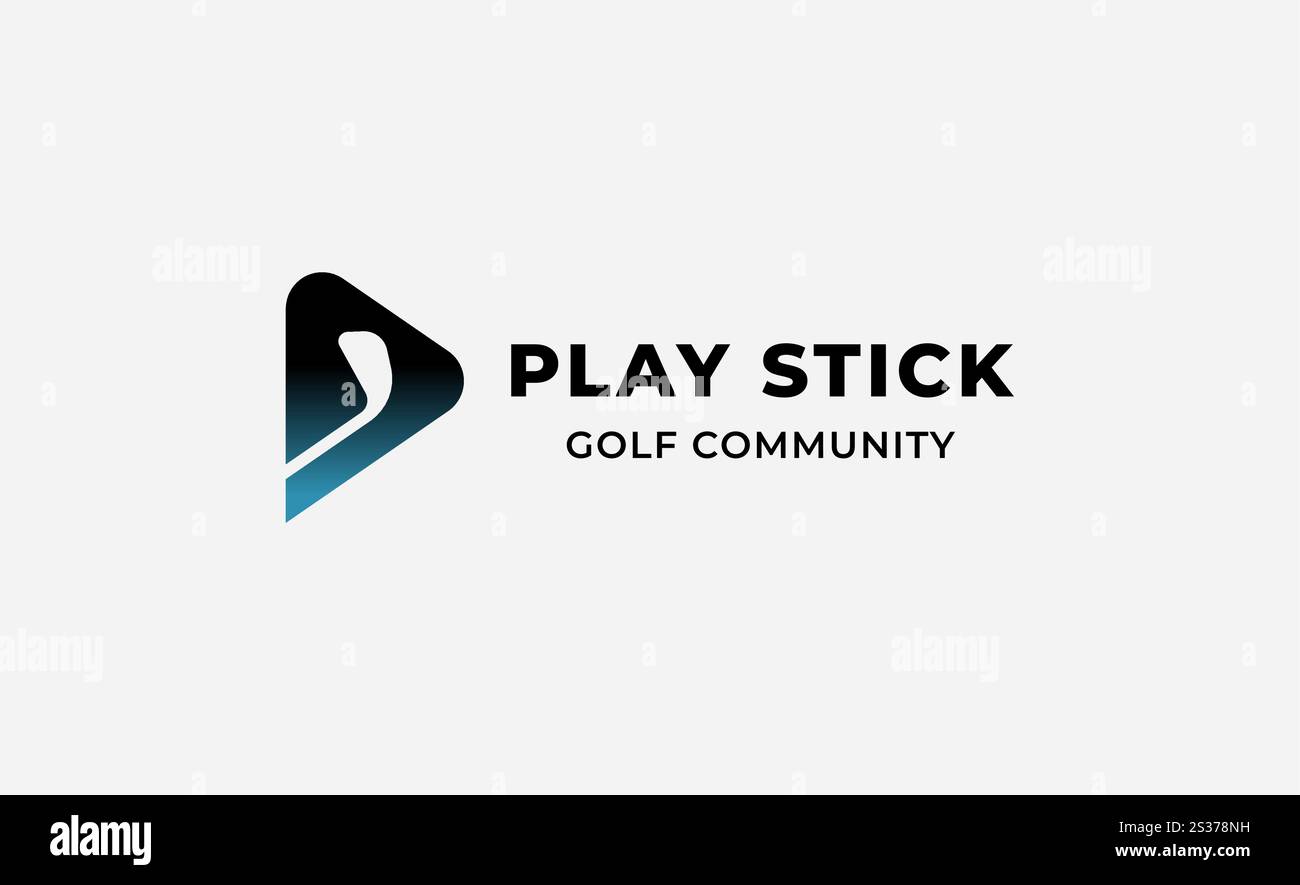 Logo Stick Golf with play button modern and minimalist concept. Sport ...