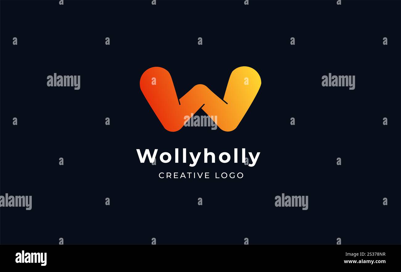 Logo Fun and Letter W with elegant bold concept. Monogram minimalist ...