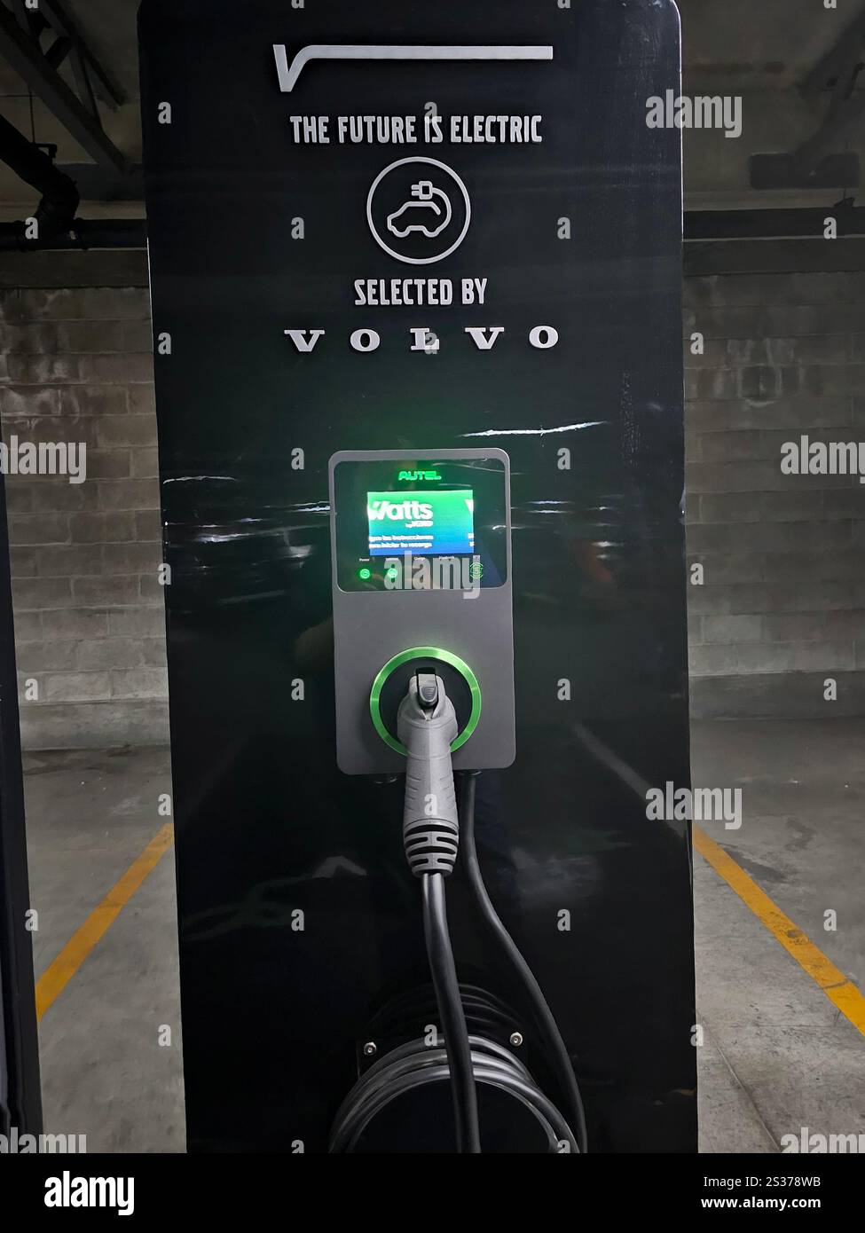 Mexico City, Mexico - May 28 2024: Public charging station for electric vehicles VEMO Charging ...