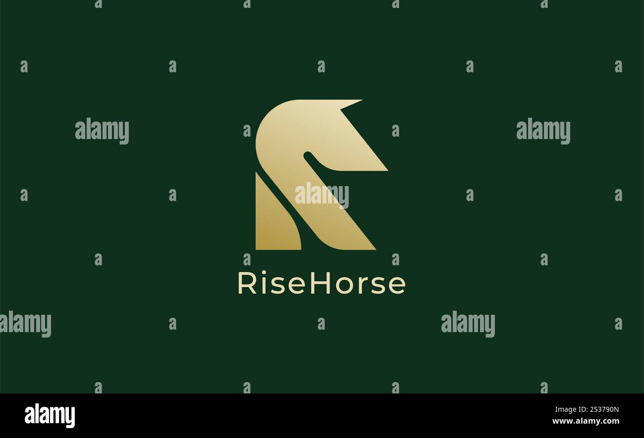 Logo Horse and Letter R with elegant bold concept. Monogram minimalist ...