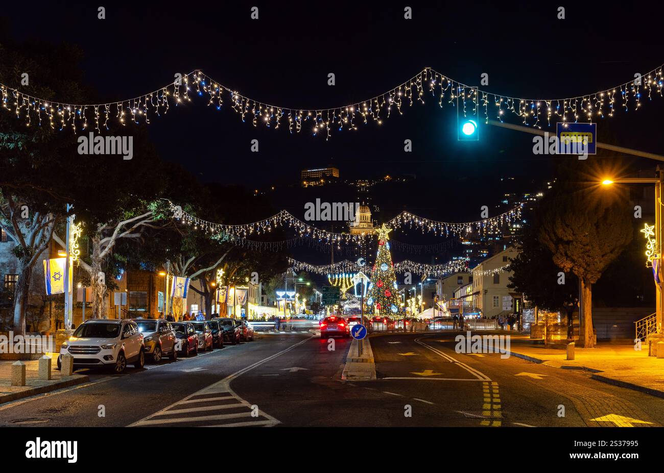 New Year tree and symbols of three religions Judaism, Christianity ...