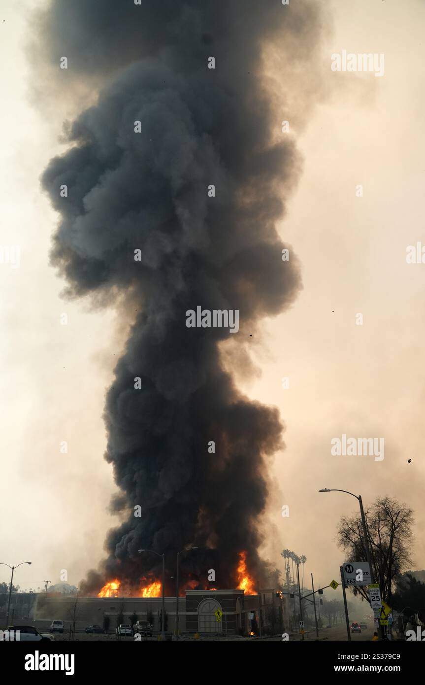 An Aldi USA grocery store burns during the Eaton Fire, Wednesday, Jan ...
