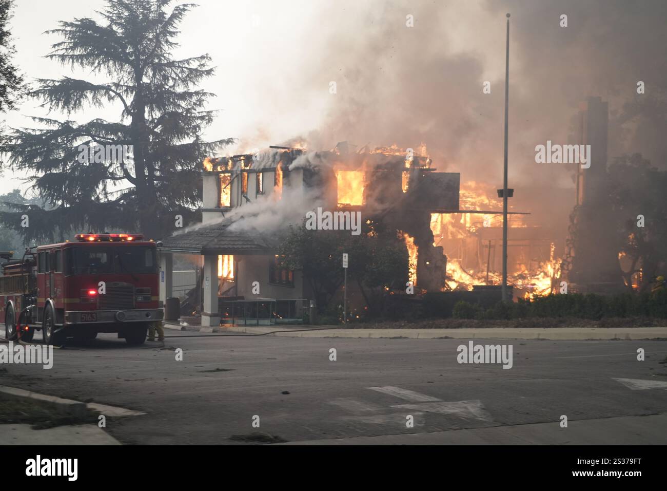 The Altadena Senior Center burns during the Eaton Fire, Wednesday, Jan ...