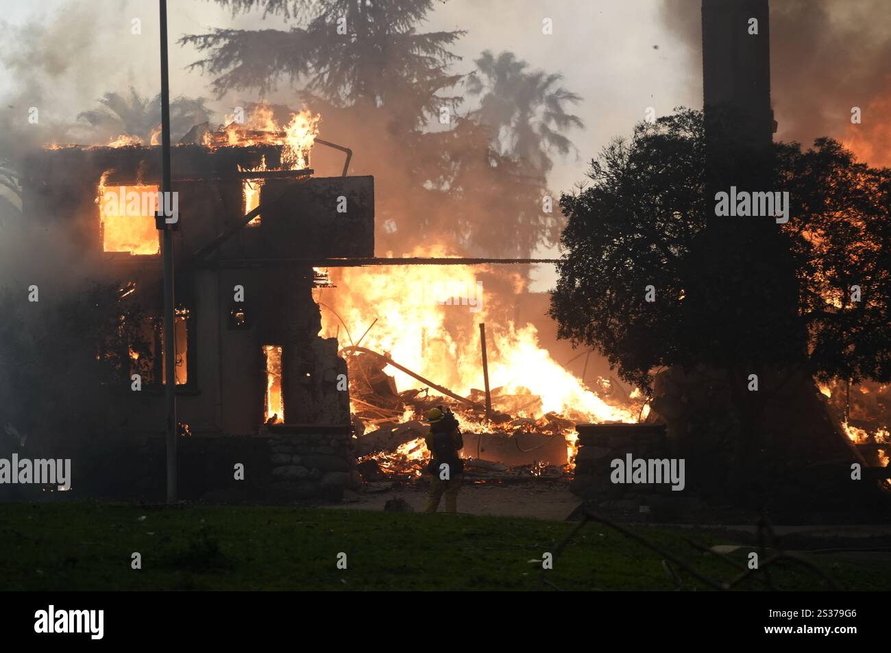 The Altadena Senior Center burns during the Eaton Fire, Wednesday, Jan ...