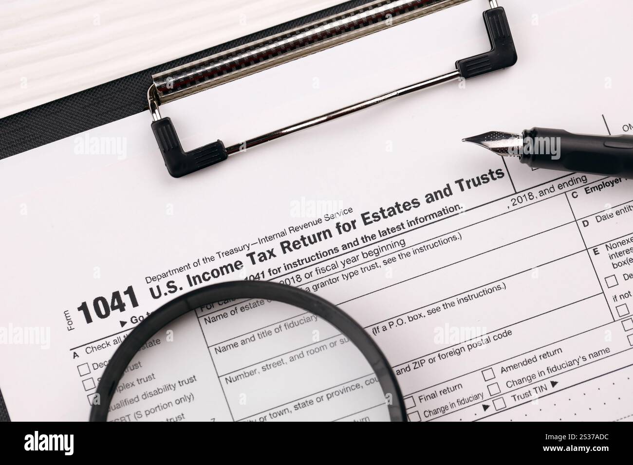 IRS Form 1041 US Income tax return for estates and trusts, blank on A4 ...