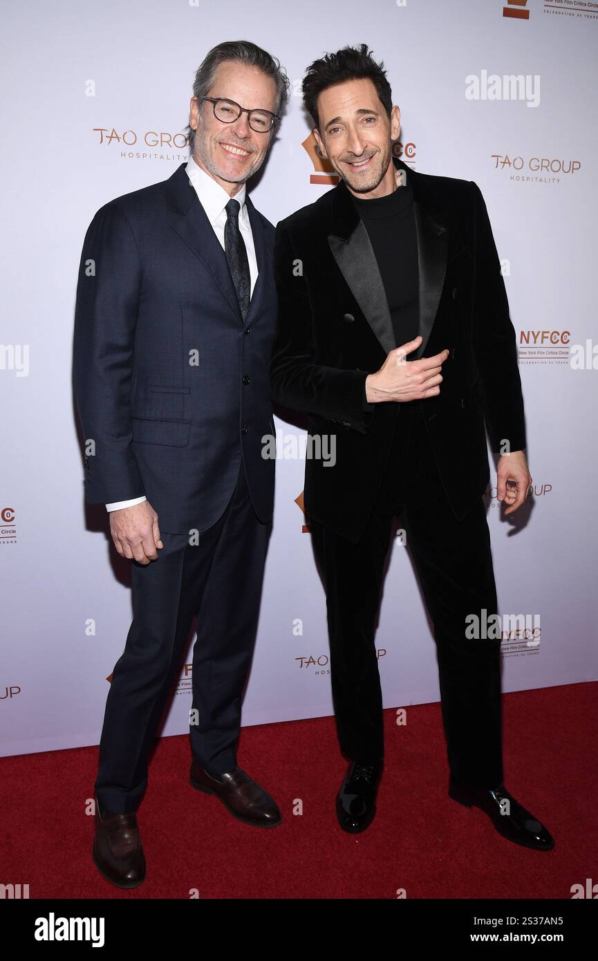 New York, USA. 08th Jan, 2025. (L-R) Guy Pearce and Adrien Brody attend ...