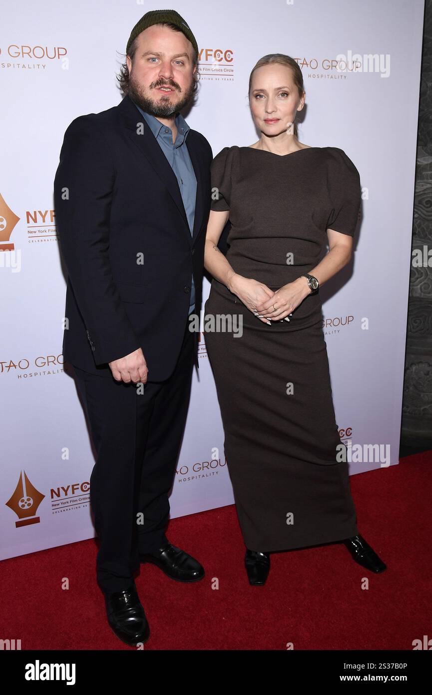 New York, USA. 08th Jan, 2025. (L-R) Brady Corbet and Mona Fastvold ...