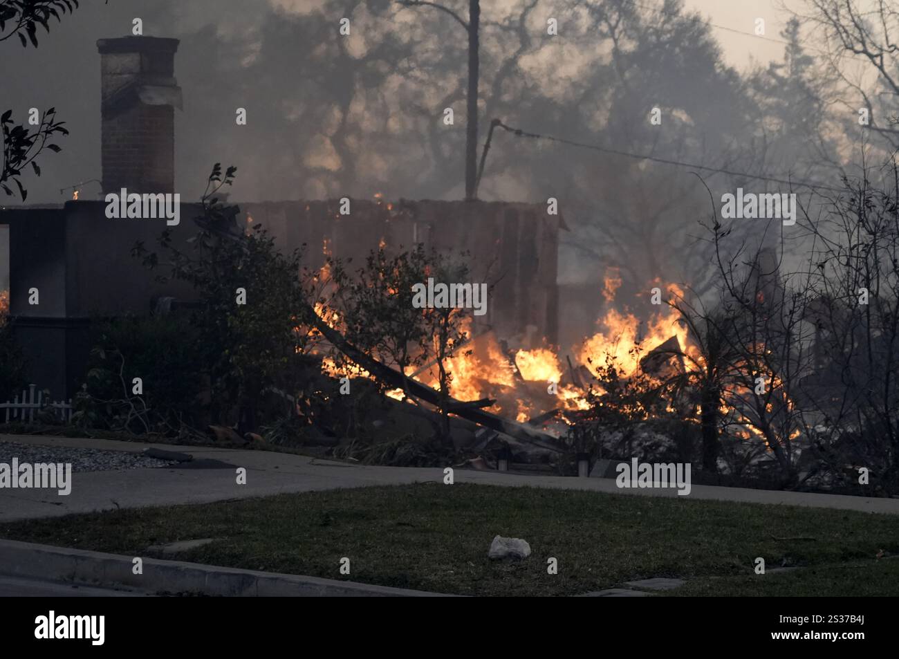 Altadena, United States. 08th Jan, 2025. A burned residence during the ...