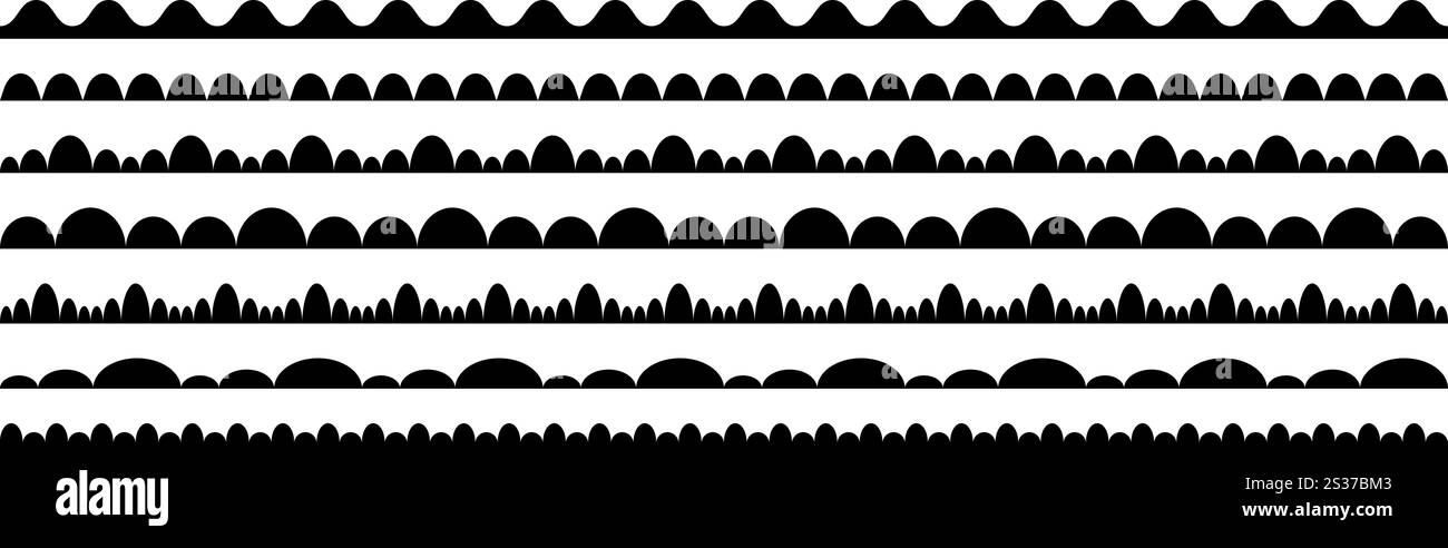 Wavy repeating pattern border collection. Scallop shape frame set for ...